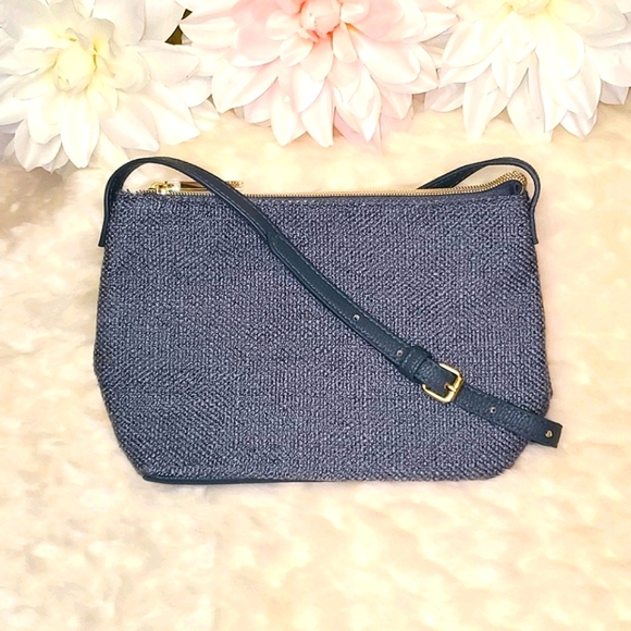 Lancome | Bags | Lancome Blue Tweed Crossbody Purse Nwot | Poshmark